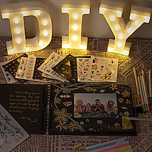 bemece Scrapbook, 12.6 x 8.3 Inch 80 Pages Extra Large Photo Album Craft Paper, Thick DIY Handmade Album Scrapbook for Anniversary, Wedding,Travelling, Baby Shower (Black-Card)