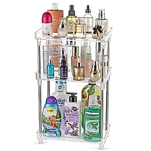 Argox Bathroom Organizer Countertop, Bathroom Finishing Countertop, Countertop Storage, Counter Storage, Storage Under The Sink,Transparent Bathroom Shelf