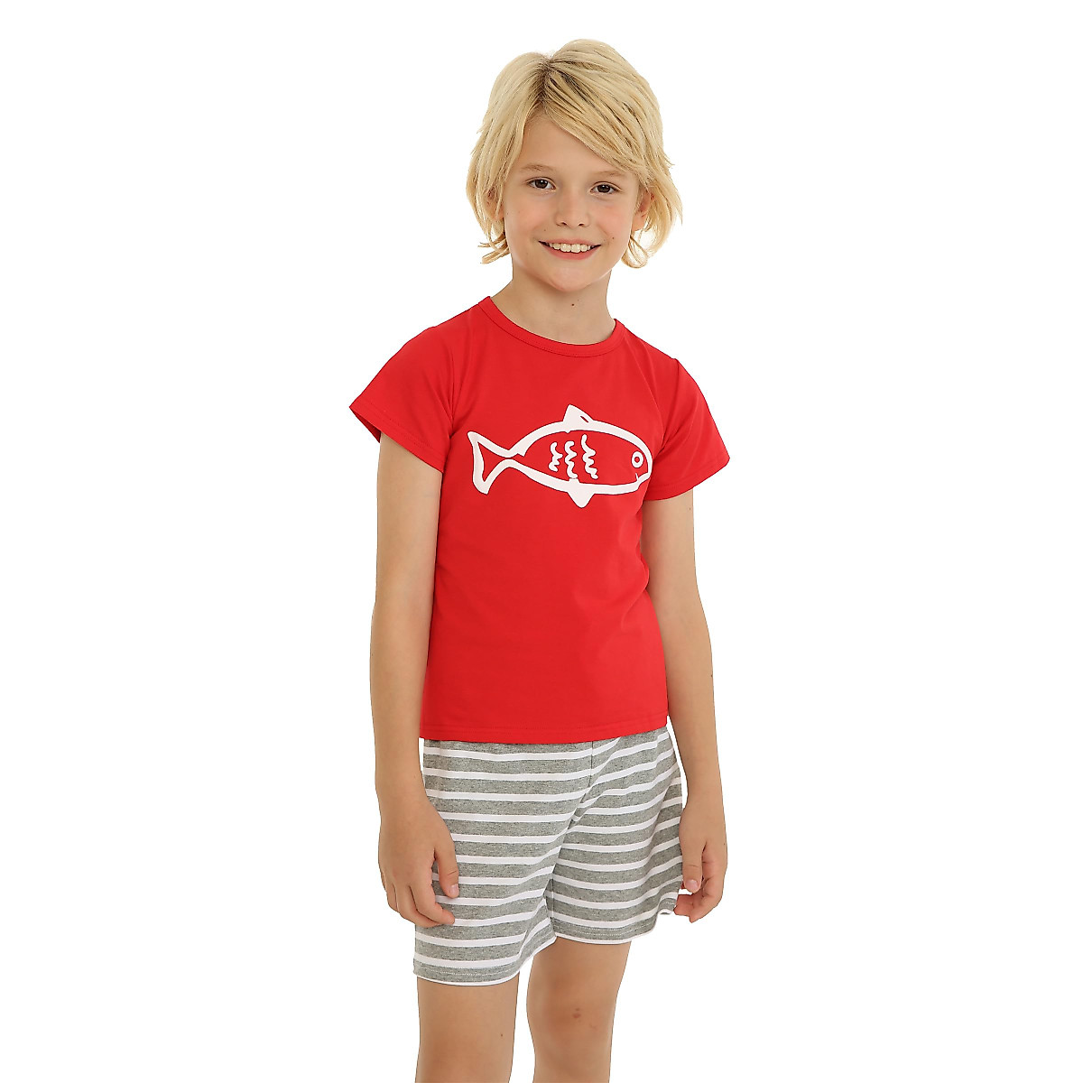 Mud Kingdom Toddler Boys Short Clothes Sets Beach Outfits Holiday 24 Months Red