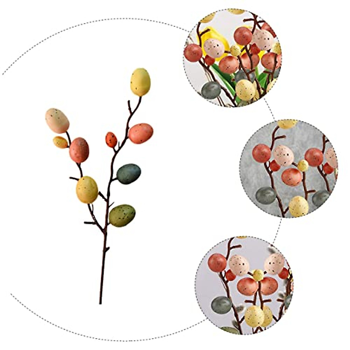 Abaodam 5 Egg Decoration Easter Flower Arrangement Egg Easter Egg Tree Branch DIY Crafts Egg Easter Picks with Pastel Easter Eggs Easter Egg Garland Easter Flowers Indoor Foam Forsythia