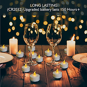 5/12/24/50/100/200/400 Pack Battery Tea Lights LED - Realistic and Bright Flickering Holiday Gift Operated Flameless for Seasonal & Festival Celebration Warm Yellow Lamp Battery Powered（5 Pack ）