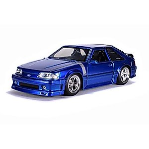 Jada Toys Bigtime Muscle 1:24 1989 Ford Mustang GT Die-cast Car Blue, Toys for Kids and Adults
