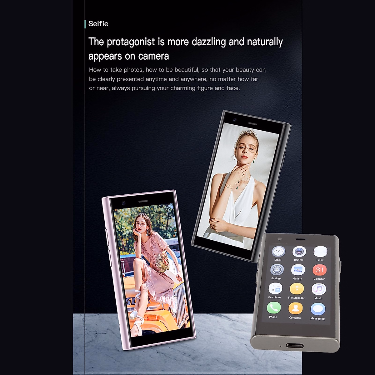 ciciglow S23 Pro Mini Smartphone, Compact and Portable, 2GB 16GB ROM, Dual Cameras, 3G Pocket Cell Phone for8.1 (Black)