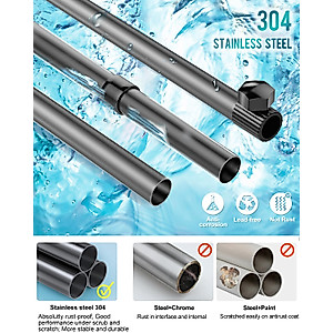 ADOVEL 4 Layer Corner Shower Caddy, Stainless Steel ​Constant Tension Pole Shower Organizer, Adjustable Corner Shower Shelf, Rustproof 3.3 to 9.8 ft