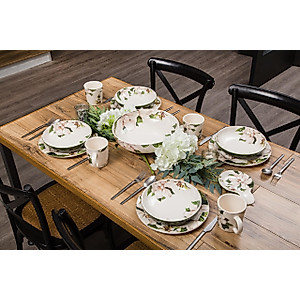 Bico Magnolia Floral 11 inch Dinner Plates, Set of 4, for Pasta, Salad, Maincourse, Microwave & Dishwasher Safe