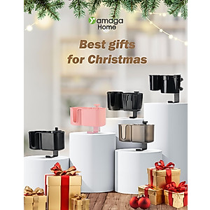 yamagahome Desk Cup Holder, 2 in 1 Large Table Cup Holder with Headphone Hanger, Anti-Spill Cup Holder for Water Bottles 18-40 oz, for Wheelchairs, Workstations, Gaming Desk Accessories black