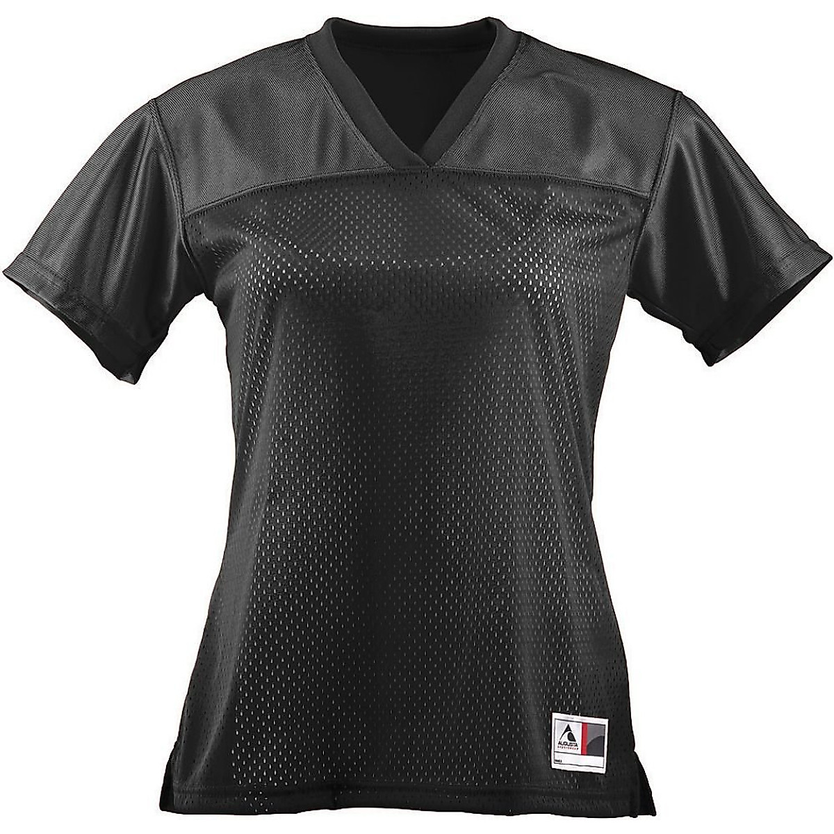 Augusta Sportswear Women's Standard Junior Fit Replica Football Tee, Black, Small