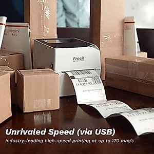 FreeX [Intro Offer] SuperRoll USB Thermal Printer for 4x6 Shipping Labels | 4x6 Shipping Labels Printer | Works with Zebra, Brother, Dymo Labelwriter 4XL, Rollo, Munbyn, MFlabel Labels