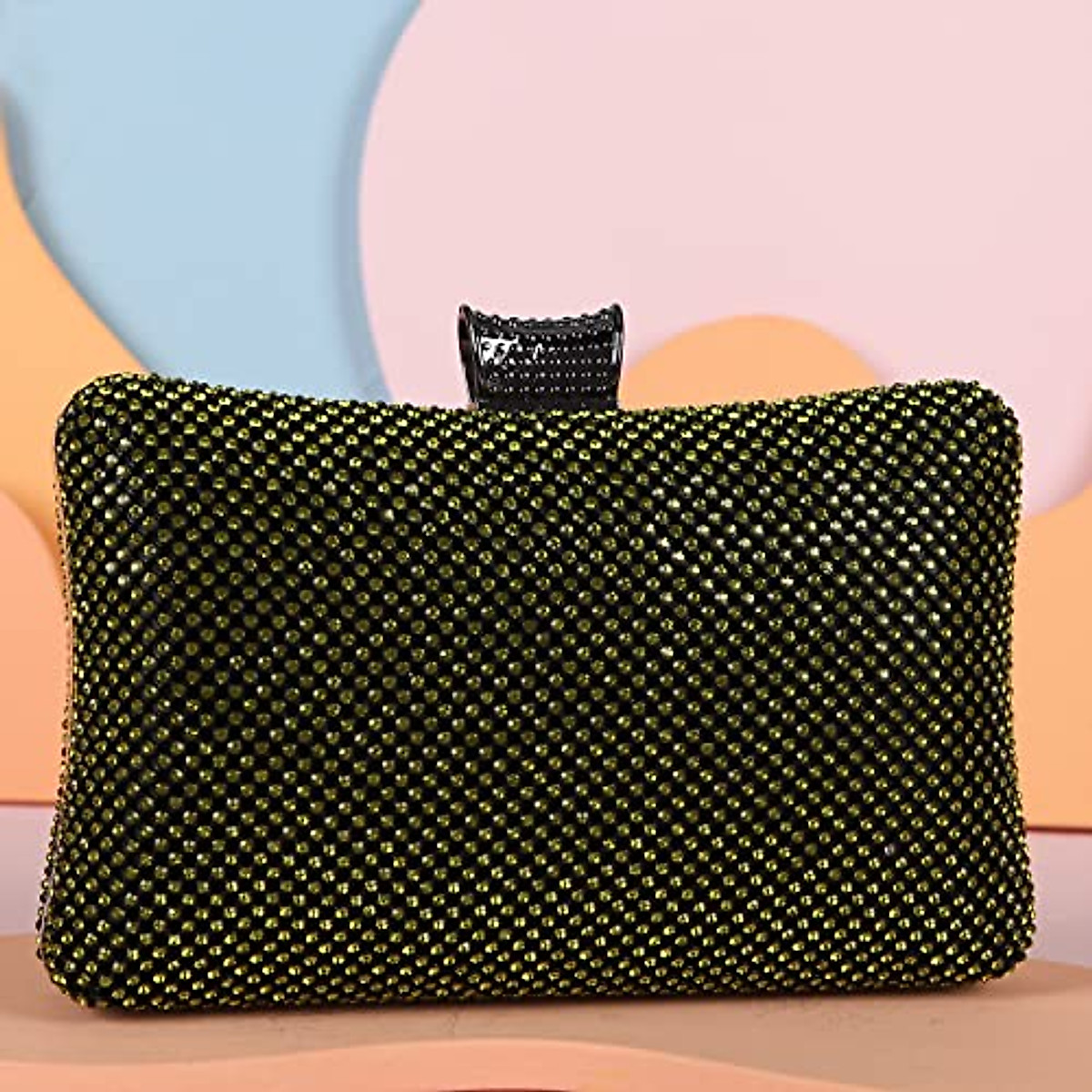 Fawziya Big Evening Bags For Women Rhinestone Crystal Clutch Bag-Yellow