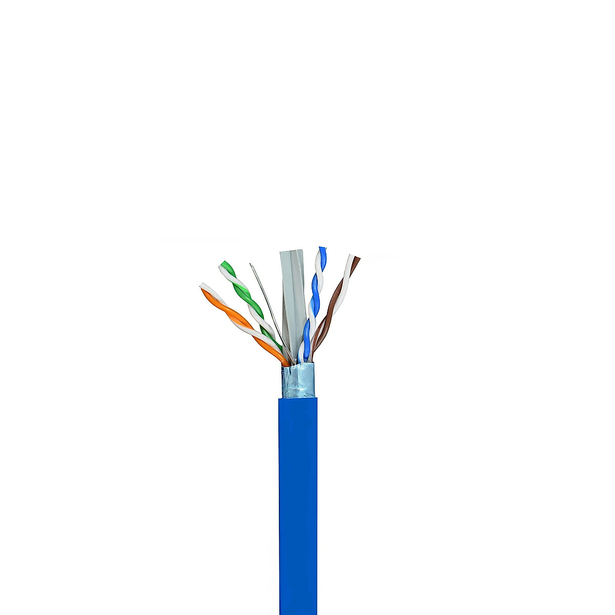 Elite Cat6 Shielded Riser (CMR), Ethernet Cable 1000ft, 23AWG 100% Solid Pure Bare Copper, Foiled w/Unshielded Twisted Pair (F/UTP), 550MHz, UL Certified, UL-LP Cert, Bulk Networking Cable Reel - Blue