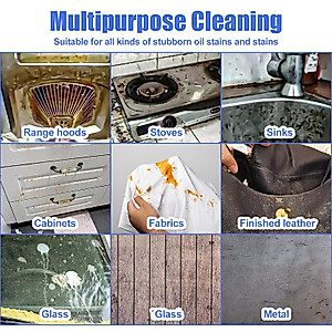 LINIREAU 2 Pcs bubble cleaner, Foaming Heavy Oil Stain Cleaner, Kitchen Deep Cleaning Spray, Stubborn Grease & Grime Remover For range hoods, ovens, grills, pots, sinks, and other furniture