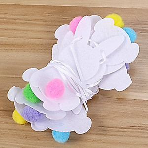 BESTOYARD Easter Banner Decorations White Rabbit Bunny Banner Bunting Garland Photo Prop