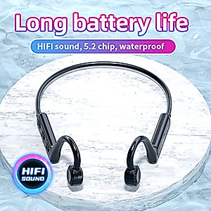 GOB Bone Conduction Headphones Bluetooth, Wireless Earphones Built-in Noise-canceling Mic, Open-Ear Waterproof Sport Headsets for Running Cycling Yoga Hiking Driving Travel (GKS-16B)