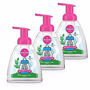 Dapple Foaming Baby Bottle Soap & Dish Soap Baby, Fragrance Free, 13 Fl Oz Bottle (Pack of 3) - Plant Based Dish Liquid for Dishes & Baby Bottles - Hypoallergenic Soap, Liquid Soap