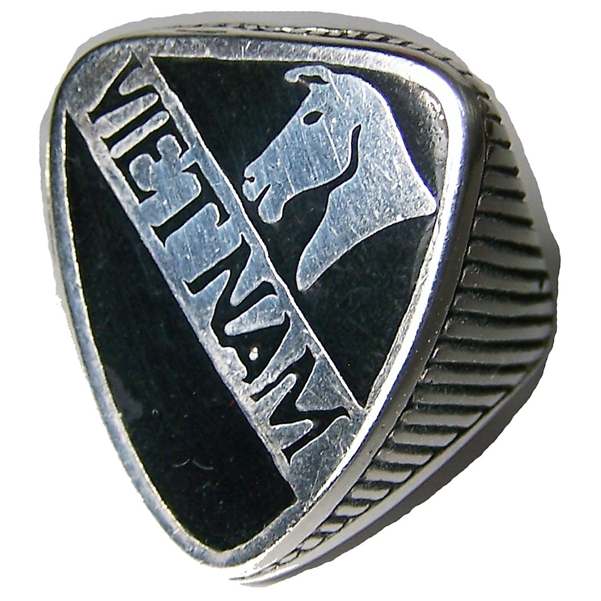 VIETNAM HORSE SILVER MENS OR WOMENS DELUXE BIKER RING - SIZE 13