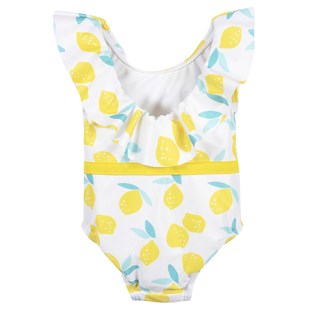 Gerber Girls' One-Piece Swimsuit, White Yellow Lemons, 12 Months
