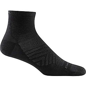 Darn Tough Men's 1/4 Ultra-Lightweight Run Sock (Style 1034) - Black, Large
