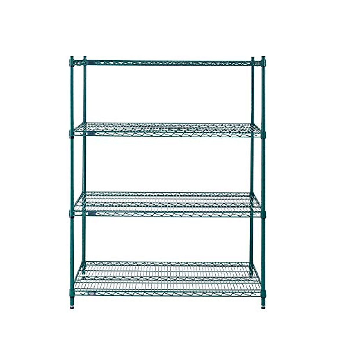 Nexel 21" x 48" x 54", 4 Tier Adjustable Wire Shelving Unit, NEXGuard Anti-Microbial Agent, NSF Listed Commercial Storage Rack, Poly-Green, Leveling feet