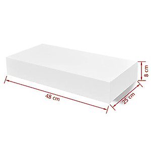 OnlineGymShop CB19469 MDF Floating Wall Display Shelf 1 Drawer Book & DVD Storage44; White