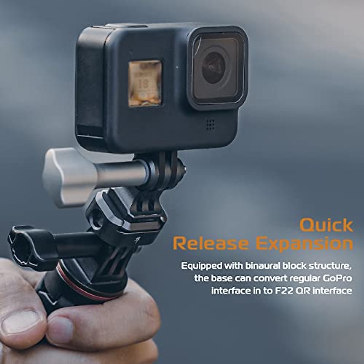 Falcam F22 Quick Release Kit for Action Cameras, Camera Mounting Adapter Convert Action Camera Interface to F22 QR System, 22mm Aluminum Camera Accessory Kit for Photographer, Fits for GoPro and DJI