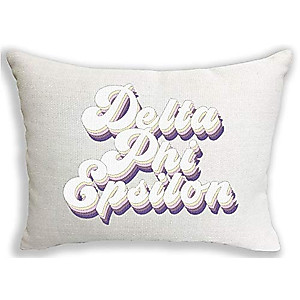 Sorority Shop Delta Phi Epsilon Pillow – Retro Design, 12" x 16" Lumbar Pillow Sorority