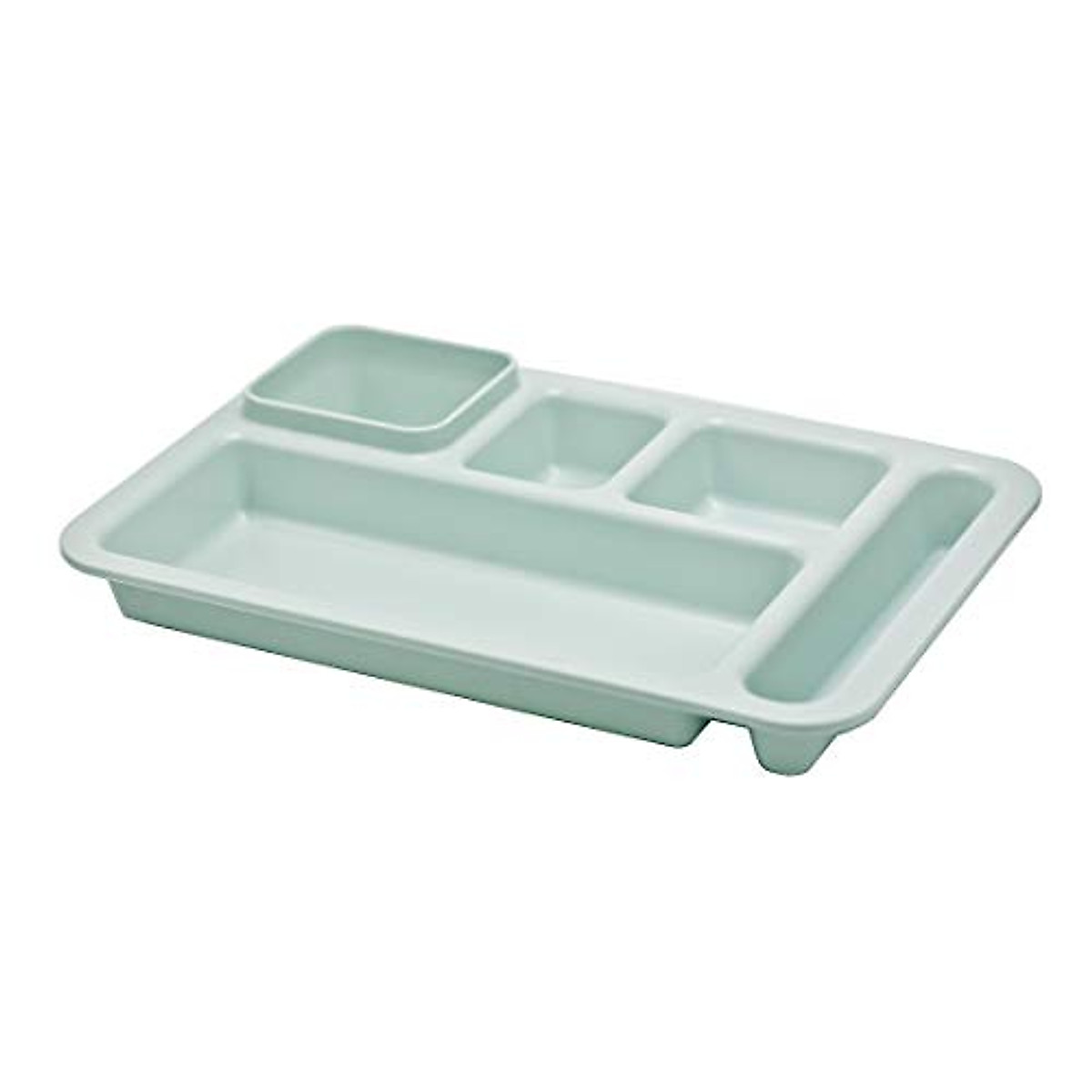 Happy Starla - Right-Hand Heavy Weight Extra Deep Tray 5-Compartment Cafeteria,Fast Food,Home,Events,Dinner Food Plate, 9.5" x 14" Made in USA (Mint)