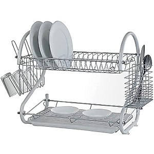 Plate Rack Draining Dish Rack Kitchen Dish Drainer Drying Rack Holder Plates Cup Tableware Bowl Shelf Basket kitchen shelf organizer Pan Plate Holder