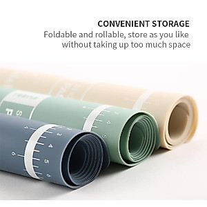 Baking Mats,Silicone Pastry Mat,Silicone Baking Mat for Pastry Rolling Dough with Measurements, BPA Free Non stick and Non Slip Blue Table Sheet Baking Supplies for Bake Pizza Cake