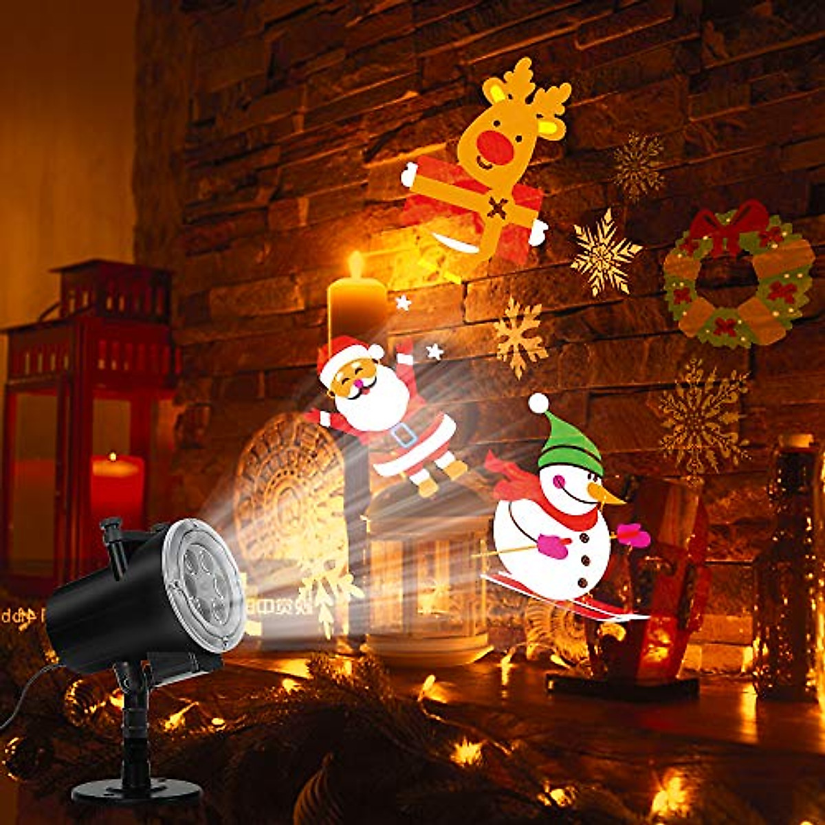 Elec3 Christmas Holiday Led Projection Light 12W, 16 Slides Projector Light Waterproof with RF Romote Used for Home Party Holidays Halloween Decoration
