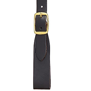 Suspender Store Plain Crease Handcrafted Western Leather Suspenders - 1.5-Inch Wide - Belt Loop - X-Large - 44-48 Inches - Black