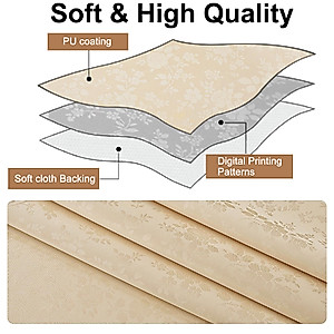 Smiry Rectangle Table Cloth, Waterproof Heavy Duty Vinyl Tablecloths, Wipeable Washable Table Cover for Kitchen and Dining Room (Beige, 60" X 120")