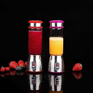 Blender Smoothie Maker Personal Electric Fruit Mixer with 6 Stainless Steel Blades for Superb Mixing USB Juice Blender Portable Juicer Cup for Ice, Frappe, Fruits and Vegetables BPA Free 380Ml (Color