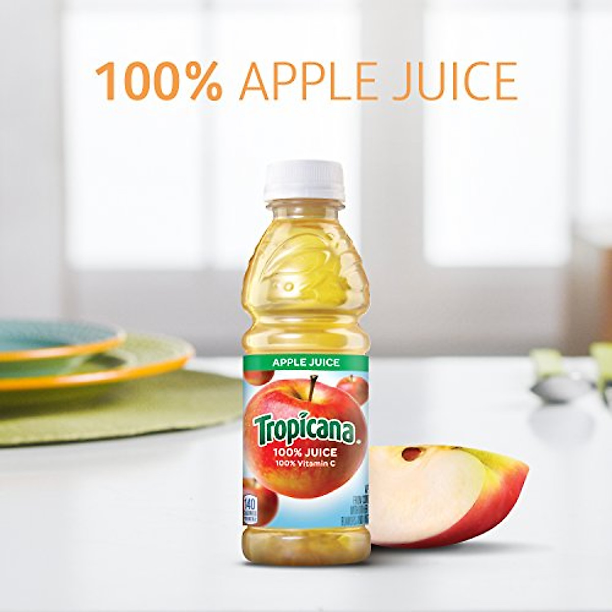 Tropicana 100% Juice, Apple Juice, 10 fl oz (Pack of 24) - Real Fruit Juices, Vitamin C Rich, No Added Sugars, No Artificial Flavors