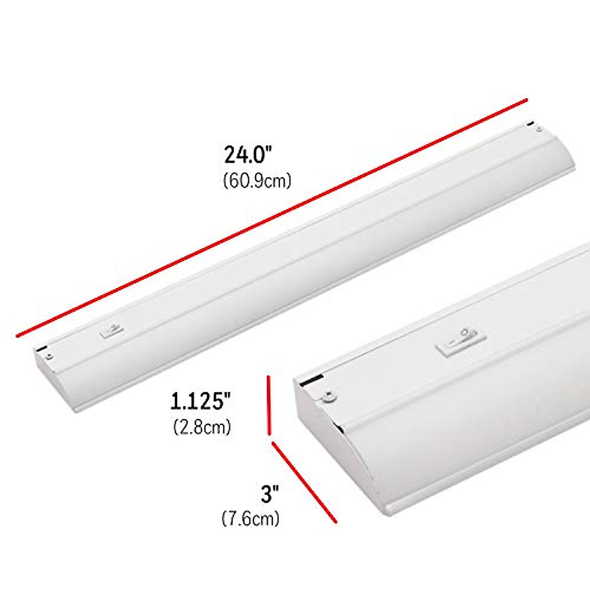 UltraPro 24 inch Hardwired Under Cabinet Lights, On/Off Only, 2700K Warm White, Under Cabinet Lighting, Under Counter Lights for Kitchen 44112