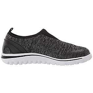 Propét Women's TravelActiv Slip-On Sneaker, Black Heather, 7 Wide US
