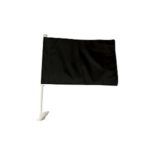 Solid Black Car Window Clip Flag Fade Resistant Vehicle for Patriotic, Sports Events, Parades - Premium - Double Side Printing (Pack of 100)