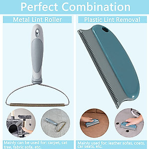 Reusable Lint Roller, Dog Cat Hair Remover, Dog Hair Carpet Rake Remove Everyday Furniture, Clothes, Car Upholstery Pet Hair, 2-Pack Combination Carpet Hair Removal Tool Gray