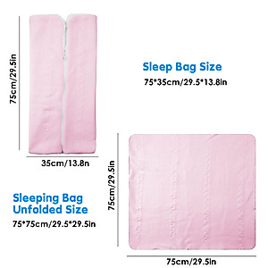 Baby Swaddle Blanket Stroller Wrap Fleece Knit Sleeping Bag Soft Warm Nap Blanket Plus Velvet for 0-12 Month Baby Boys Girls (Pink)