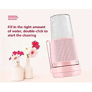 Portable Blender Cordless Smoothies and Shakes Detachable Personal Size Juicer cup with USB Rechargeable four Blades Fruit Mixing Machine 10oz Travel Mini Mixer Handheld Blender for Sports Gym pink (pink)