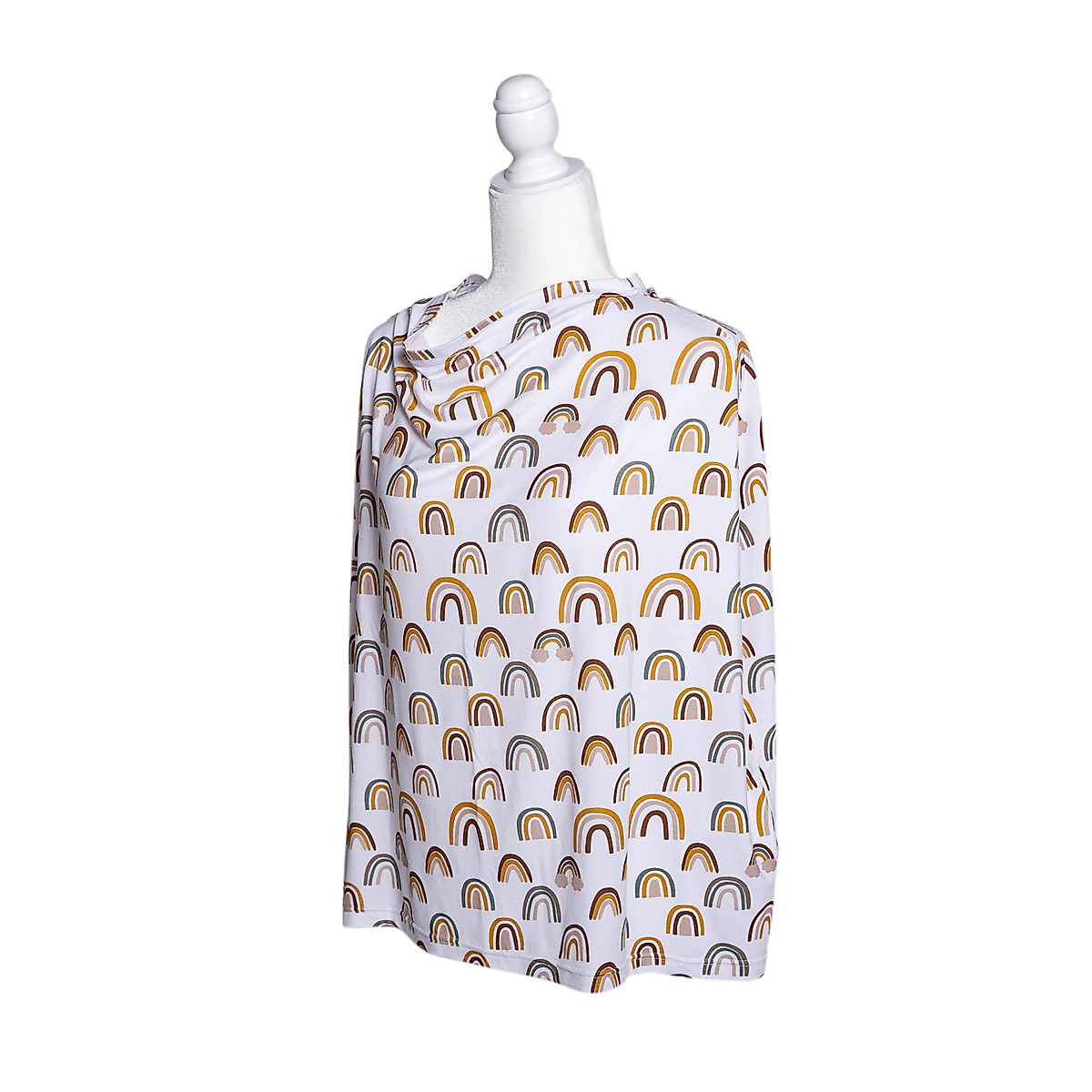 J.L. Childress 4-in-1 Car Seat Cover for Babies - Multi-Use, Stretchy Car Seat Canopy and Privacy Cover - Breastfeeding Nursing Cover - Gender Neutral Baby Shower Gift - Spice Rainbow