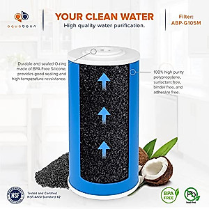 Aquaboon Premium 5 Micron 10" x 4.5" Whole House Coconut Shell Granular Activated Carbon (GAC) Water Filter Replacement Cartridge, 2 Pack