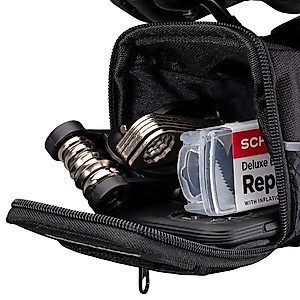 Schwinn Bike Bag, Pannier and Storage, Easy to Attach, Hold Cell Phones, Snacks, Wallet, Mounted Bicycle Accessories Seat Pack, Black