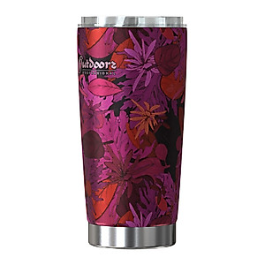 OUTDOORS PROFESSIONAL OUTD9317 20-Oz. Stainless Steel Double-Walled Vacuum-Insulated Classic Tumbler with Sealed Silicone Lid (Tropical Purple)