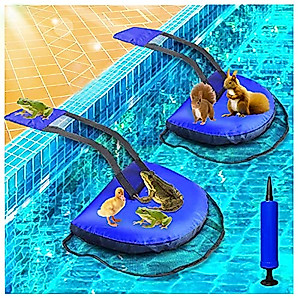 DIY RESIN 2 Pack Animal Saving Escape Ramp Critters for Pools and Spas, Frog Saver Swimming Pool, Floating Rescues Tool Outdoor Toads Critters, Reduces Pool Maintenance Needs (Blue), (D-12)