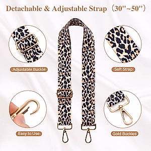 HULISEN Clear Crossbody Bag Stadium Approved, Clear Purse for Women Men, Transparent Messenger Shoulder Handbag for Concert, Travel, Work, Sports (Leopard)