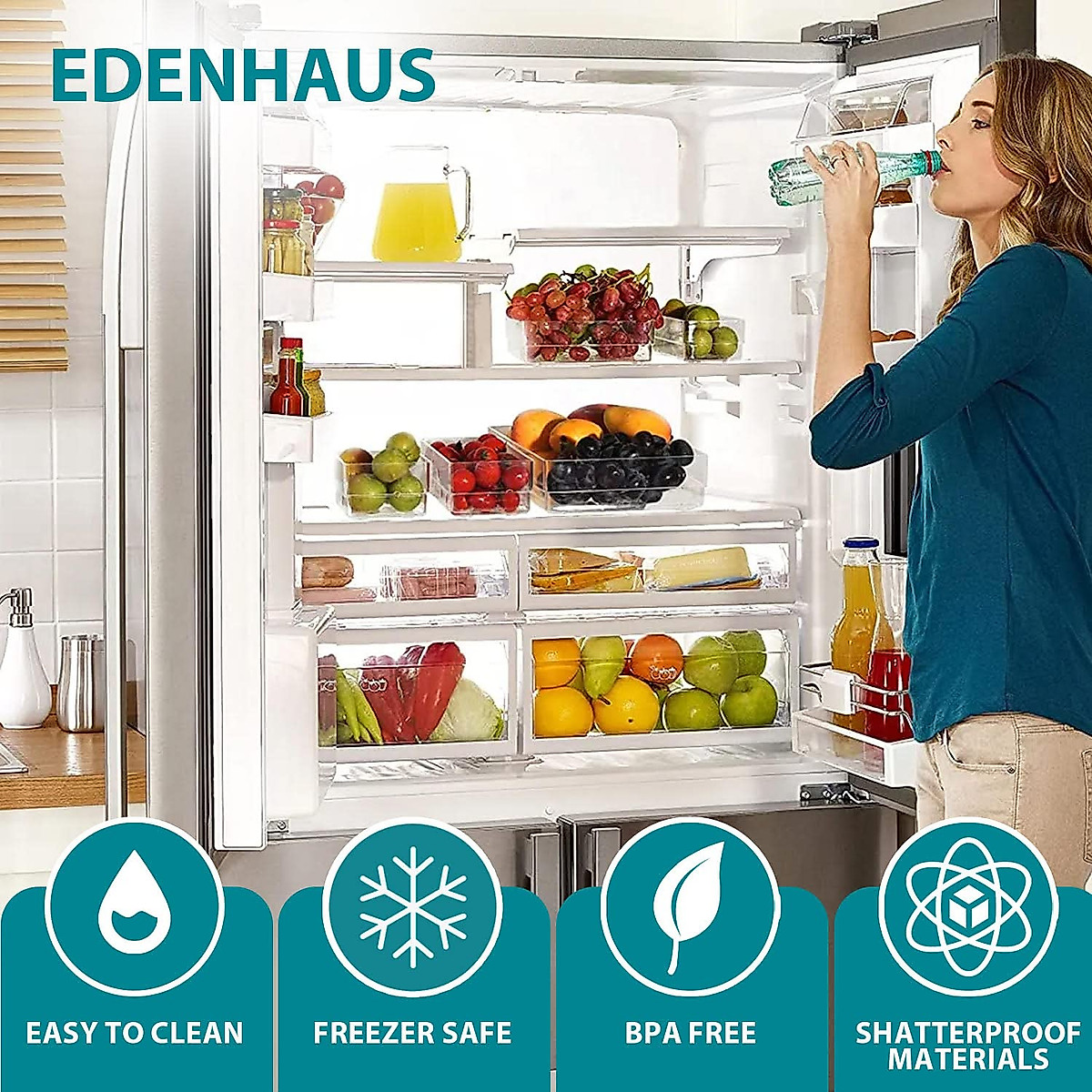 EDENHAUS 22-Piece Drawer Organizer Set – Perfect Storage Solution for Home, Kitchen, Office, and Bathroom – Clear Plastic Drawer Dividers for Easy Organization – Ideal for Keeping Cosmetics & Utensil