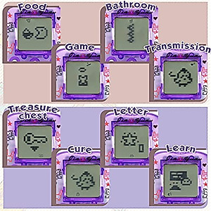 5 Pieces Virtual Pets Keychain for Kids Electronic Digital Pets Keychain 168 Pets Retro Handheld Game Machine for Halloween Christmas Random Color (Clear Heart Shape)