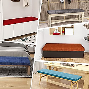 ROFIELTY Bench Cushion 45 inch, Soft Thickened Bench Cushions for Indoor Furniture, Durable Outdoor/Indoor Bench Seat Cushion，Multi-Scene Use. (45x18x2.5, Dark Gray)