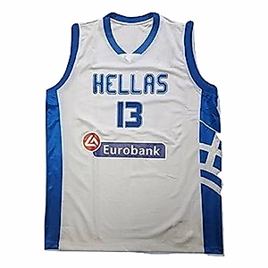 Dwayne Hellas Jersey Mens Throwback Basketball Jersey 13 Greece White Sttich Basket Sewn Shirt (30)