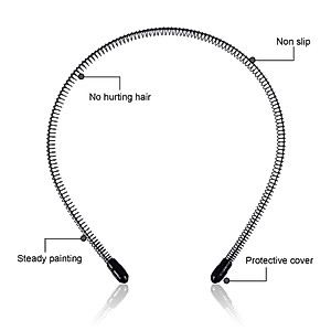 WILLBOND 3 Pack Unisex Hair Band Metal Headband Black Head Band Spring Wavy Nonslip Men Women Sports Fashion Headwear (Small Spring)